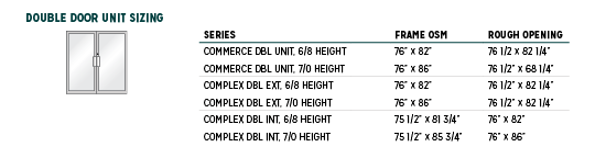 Double Doors and Frame for Interior Use Complex Series - COMPLEX DBL INT