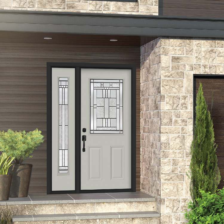 1/2 Lite 6 Panel Smooth White Fiberglass Slab w/ Composite Frame ...